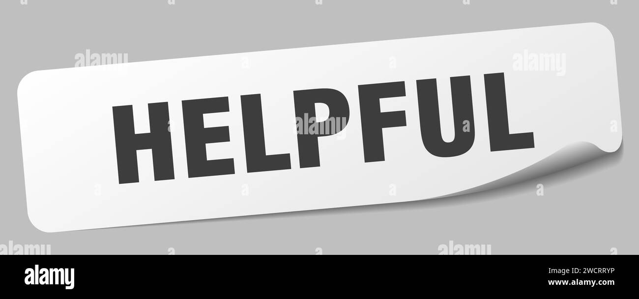 helpful sticker. helpful rectangular label isolated on white background ...