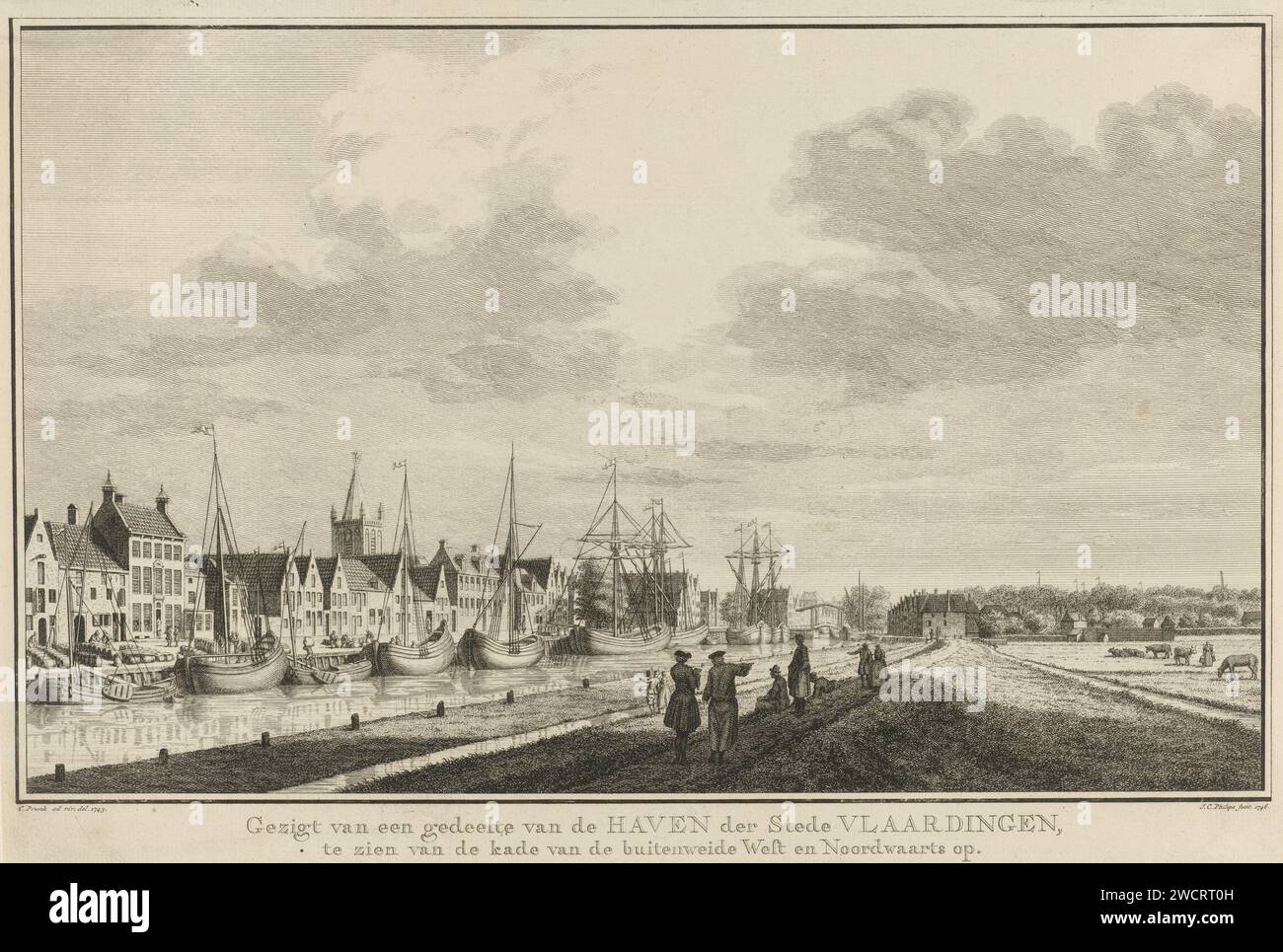 View of a part of the port of Vlaardingen, Jan Caspar Philips, After ...
