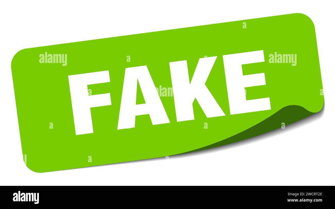 fake sticker. fake rectangular label isolated on white background Stock ...