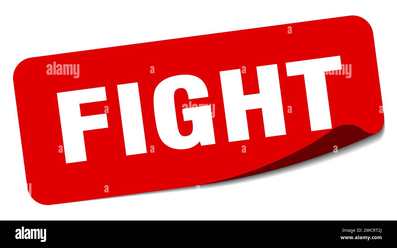 fight sticker. fight rectangular label isolated on white background ...
