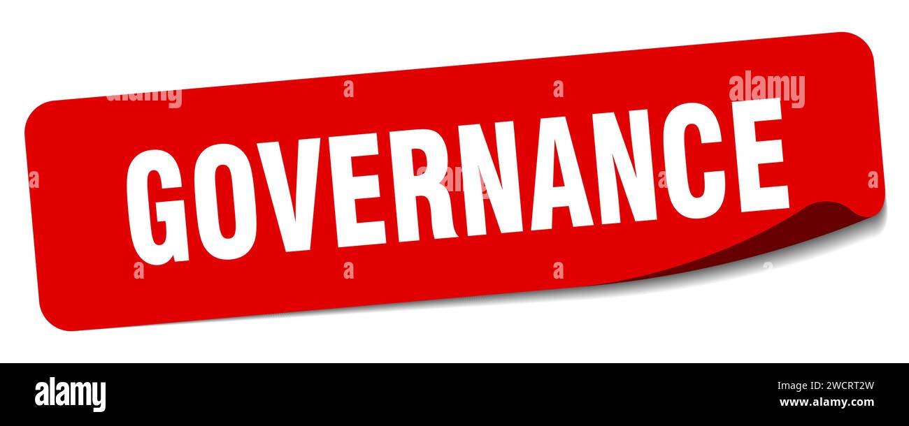 governance sticker. governance rectangular label isolated on white ...