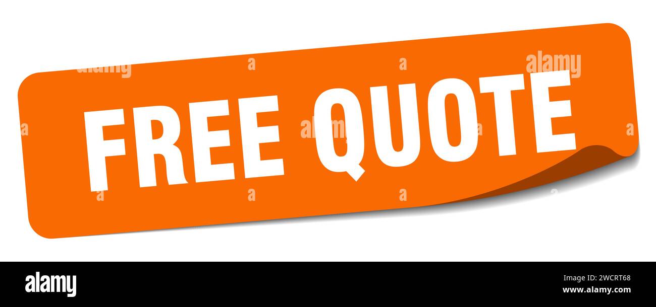 free quote sticker. free quote rectangular label isolated on white ...
