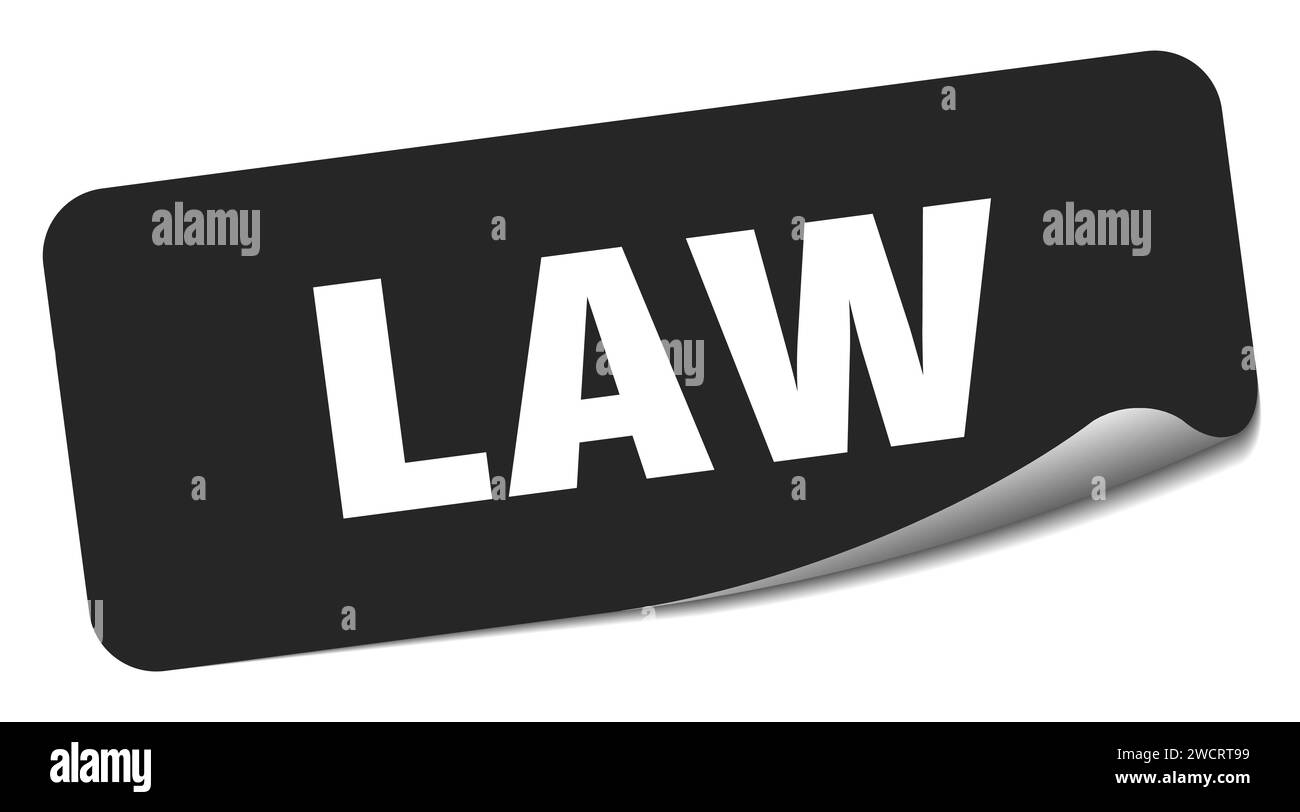 law sticker. law rectangular label isolated on white background Stock ...