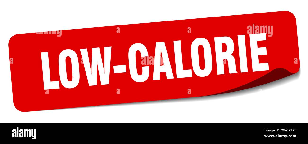 low-calorie sticker. low-calorie rectangular label isolated on white ...