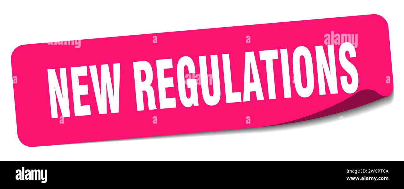 new regulations sticker. new regulations rectangular label isolated on ...