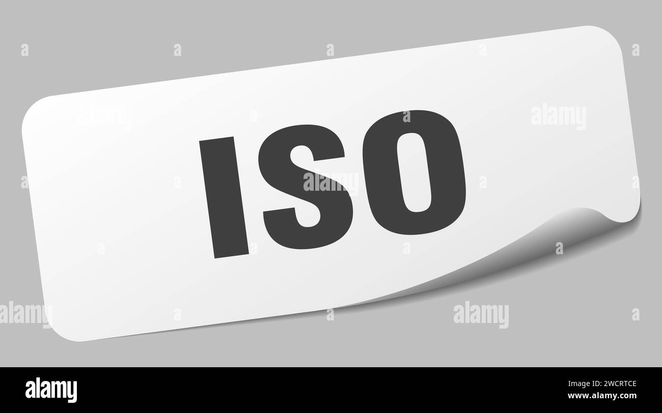 iso sticker. iso rectangular label isolated on white background Stock ...