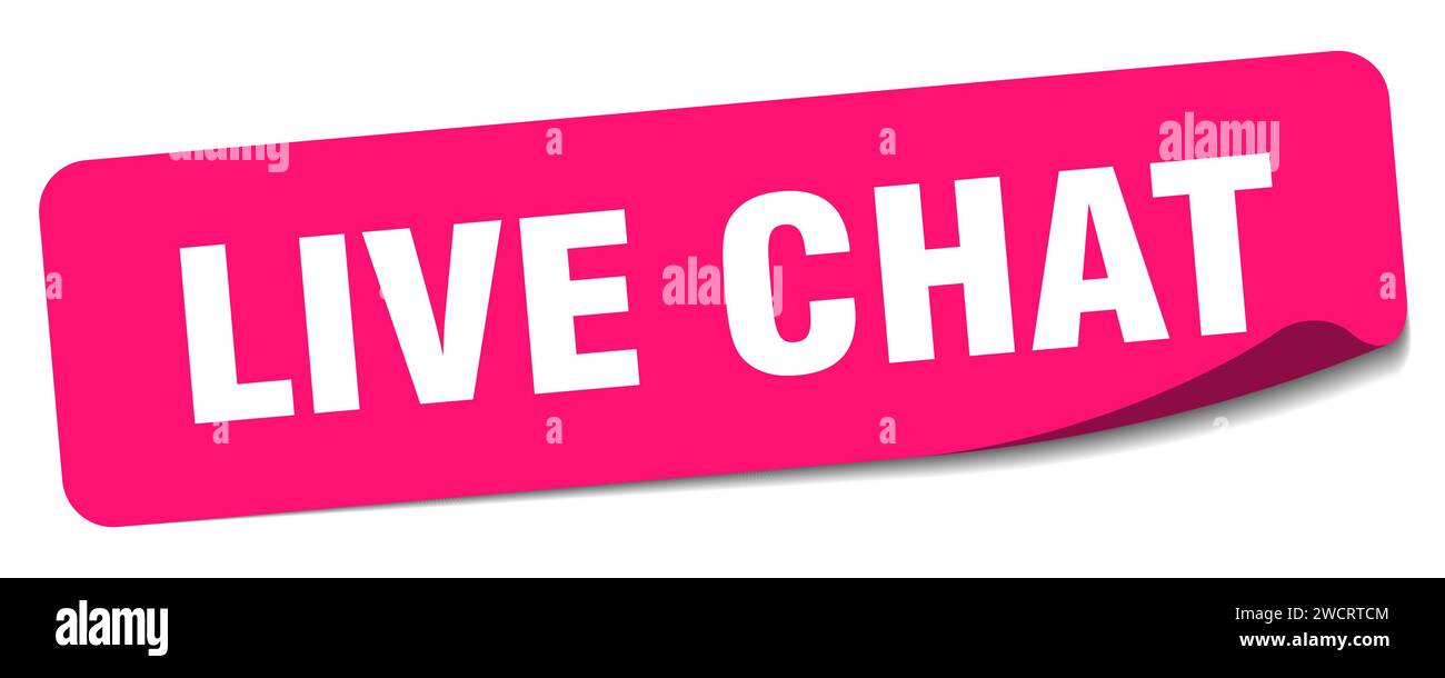 live chat sticker. live chat rectangular label isolated on white ...