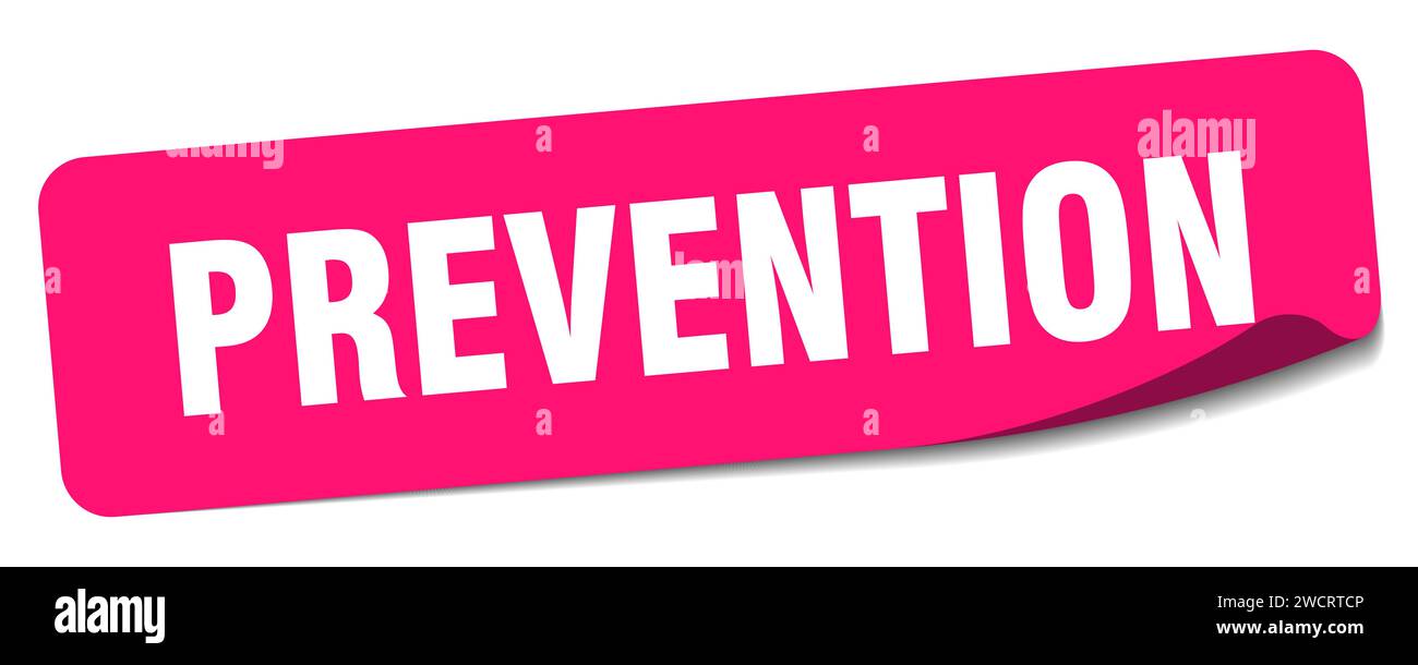 prevention sticker. prevention rectangular label isolated on white ...