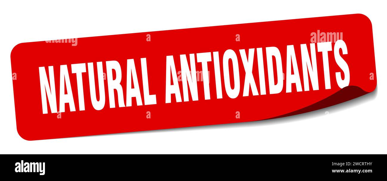 natural antioxidants sticker. natural antioxidants rectangular label ...