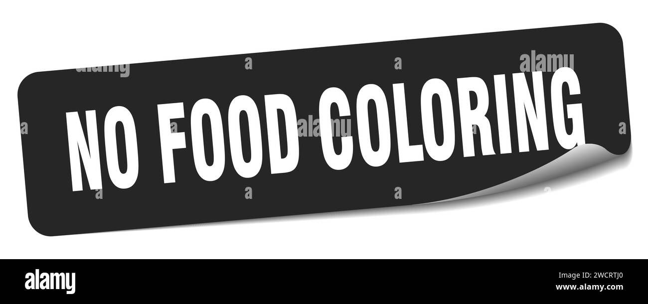 no food coloring sticker. no food coloring rectangular label isolated ...