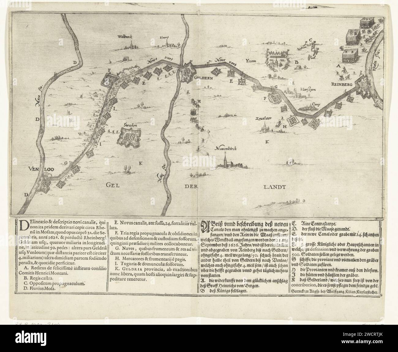 The start of the construction of the Fossa Eugeniana, 1626, Wolfgang ...