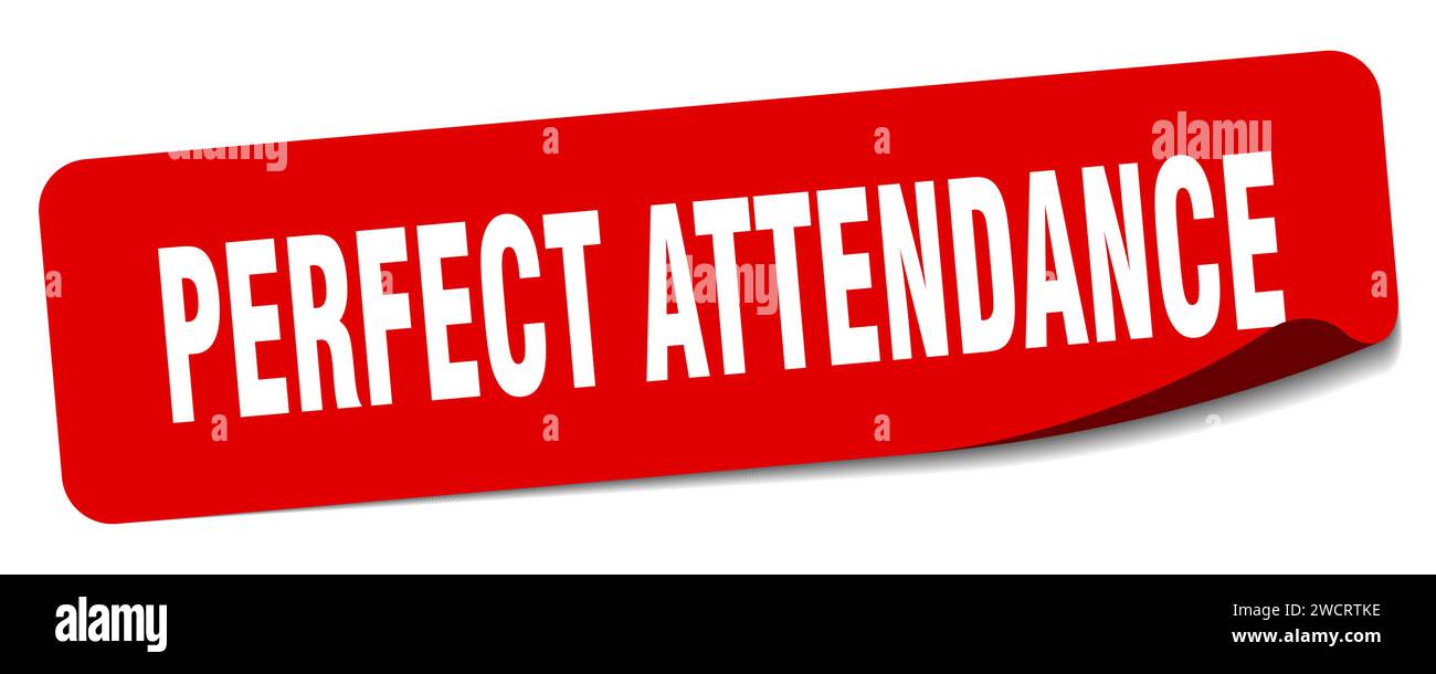 perfect attendance sticker. perfect attendance rectangular label ...