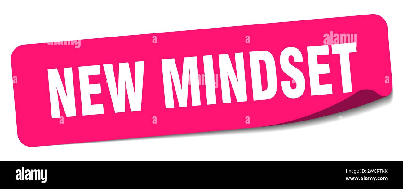 new mindset sticker. new mindset rectangular label isolated on white ...