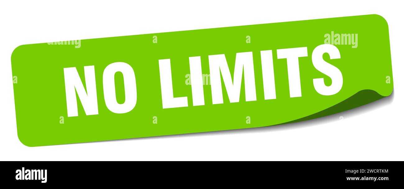 no limits sticker. no limits rectangular label isolated on white ...