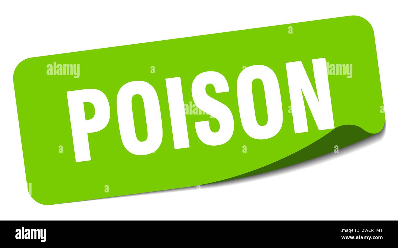 poison sticker. poison rectangular label isolated on white background ...
