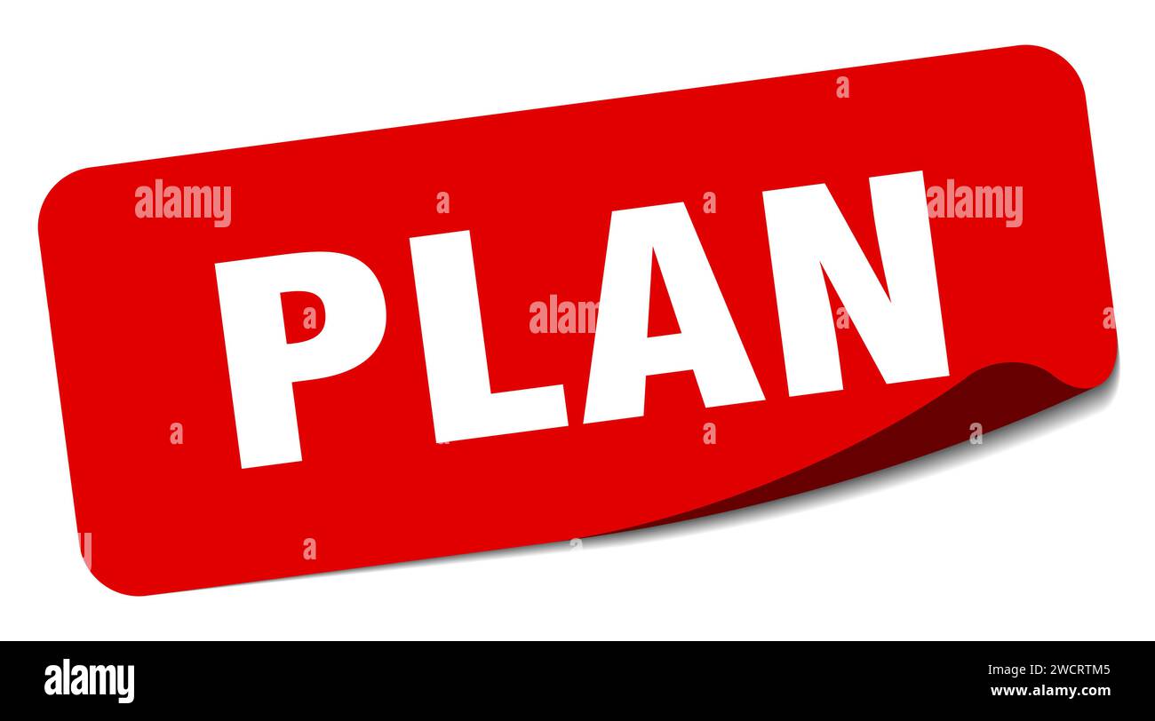 plan sticker. plan rectangular label isolated on white background Stock ...