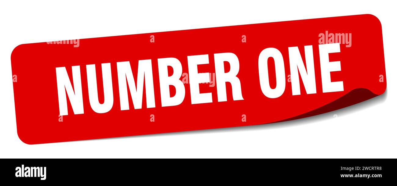 number one sticker. number one rectangular label isolated on white ...