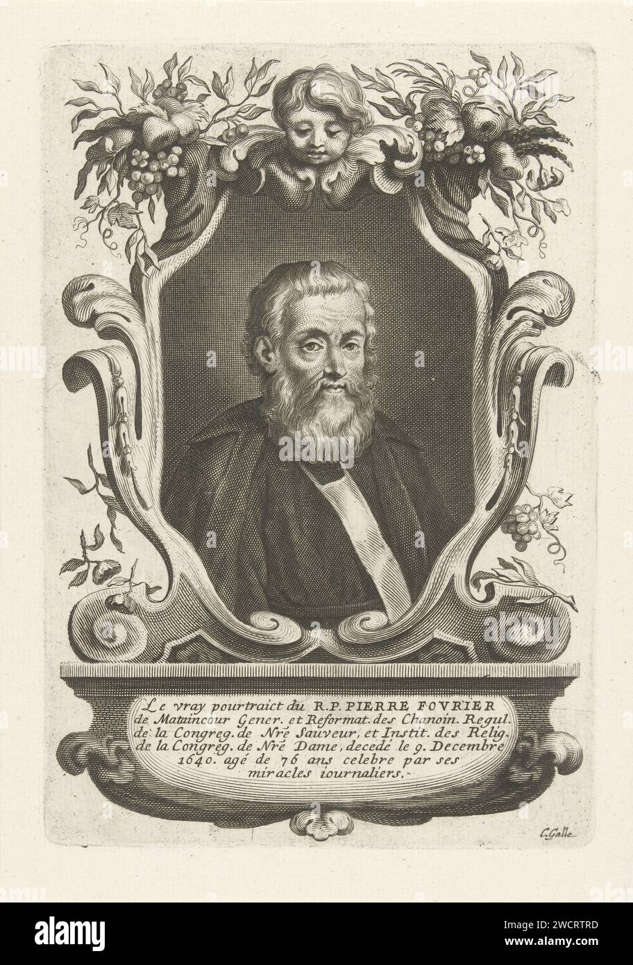 Portret Van Father Peter Fourier, Cornelis Galle (2), after 1640 - 1678 ...