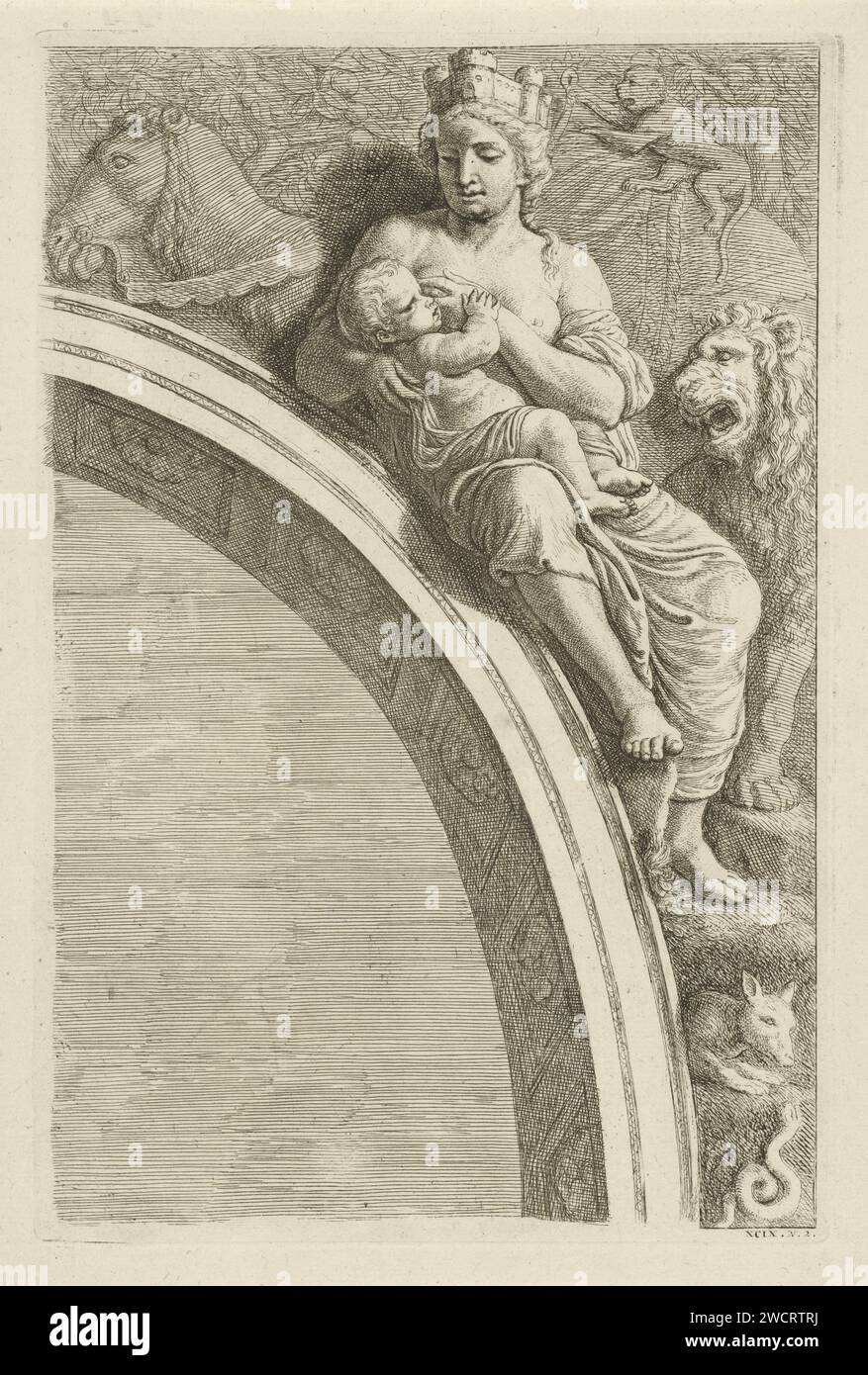 Relief with Cybele as personification of the Earth element above bow in ...