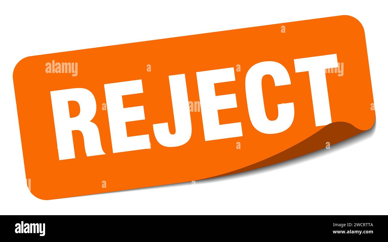 reject sticker. reject rectangular label isolated on white background ...
