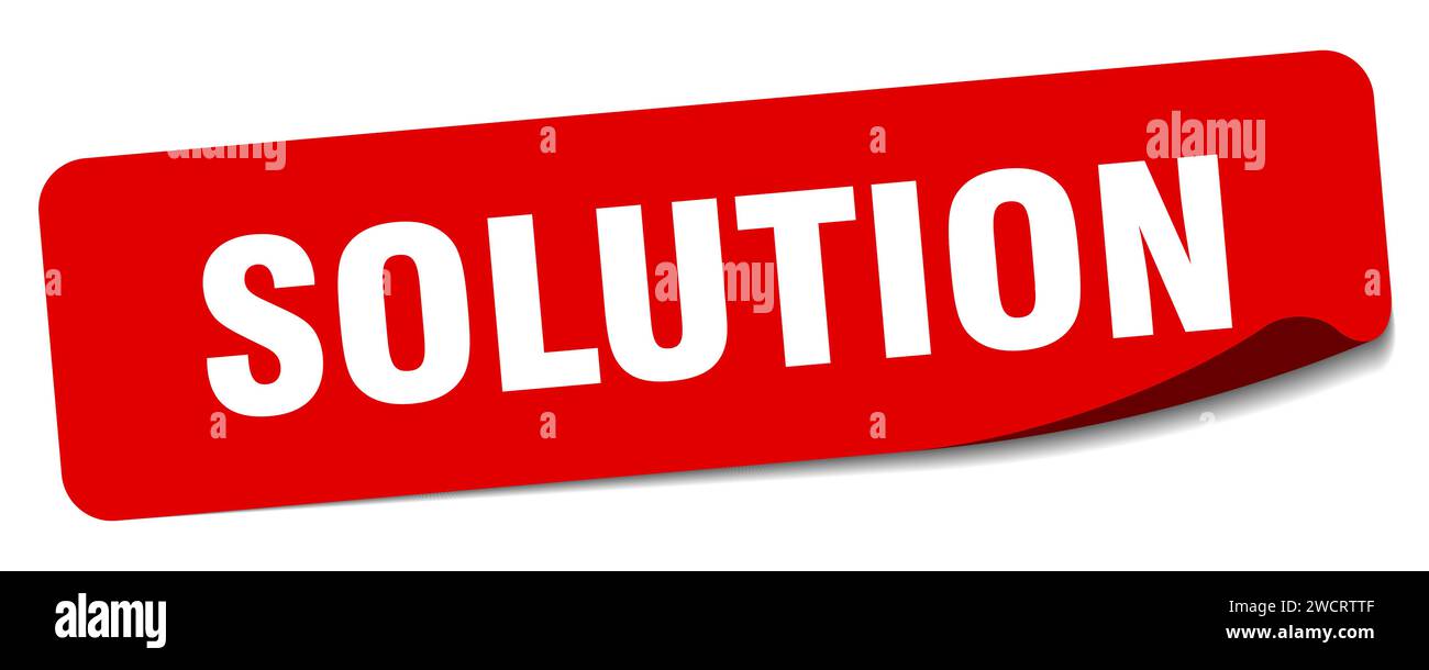 solution sticker. solution rectangular label isolated on white ...