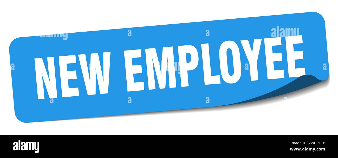 new employee sticker. new employee rectangular label isolated on white ...