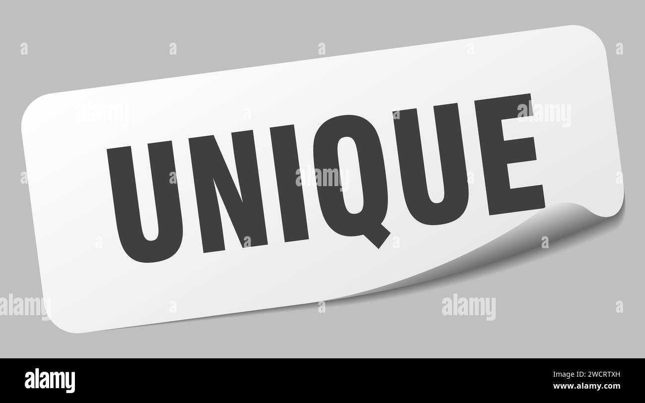 unique sticker. unique rectangular label isolated on white background ...