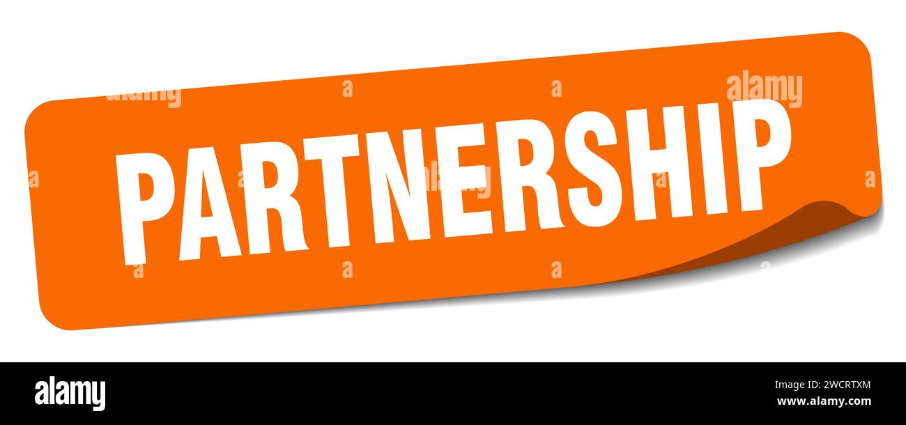 partnership sticker. partnership rectangular label isolated on white ...