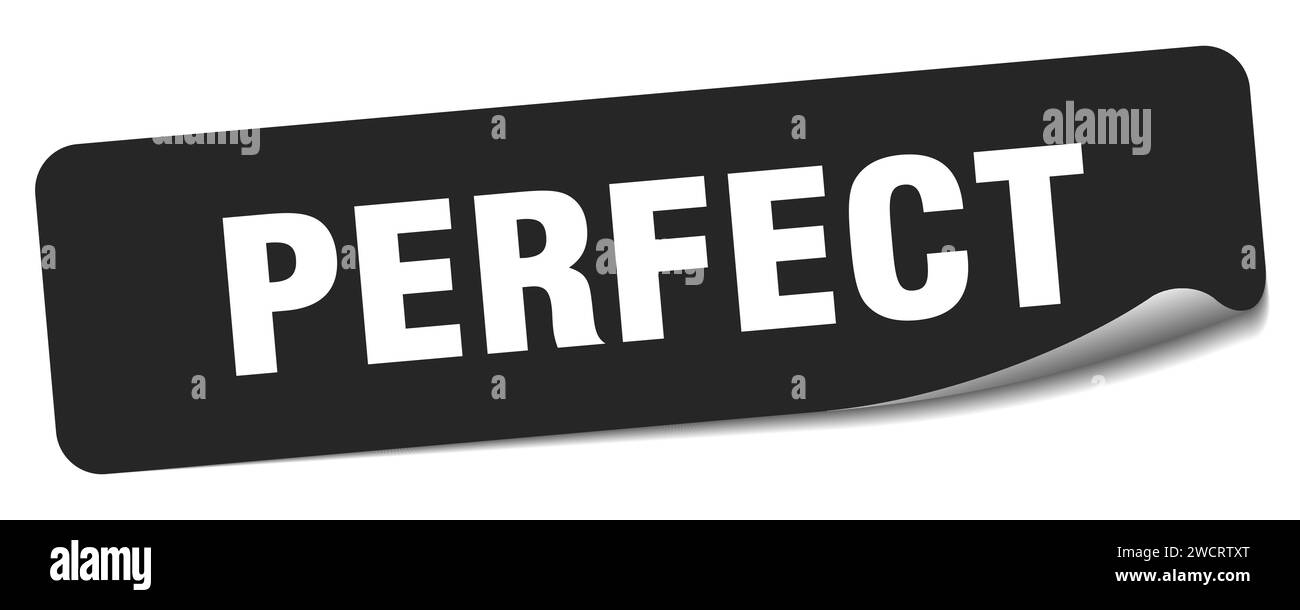 perfect sticker. perfect rectangular label isolated on white background ...