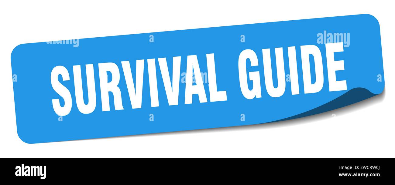 survival guide sticker. survival guide rectangular label isolated on ...