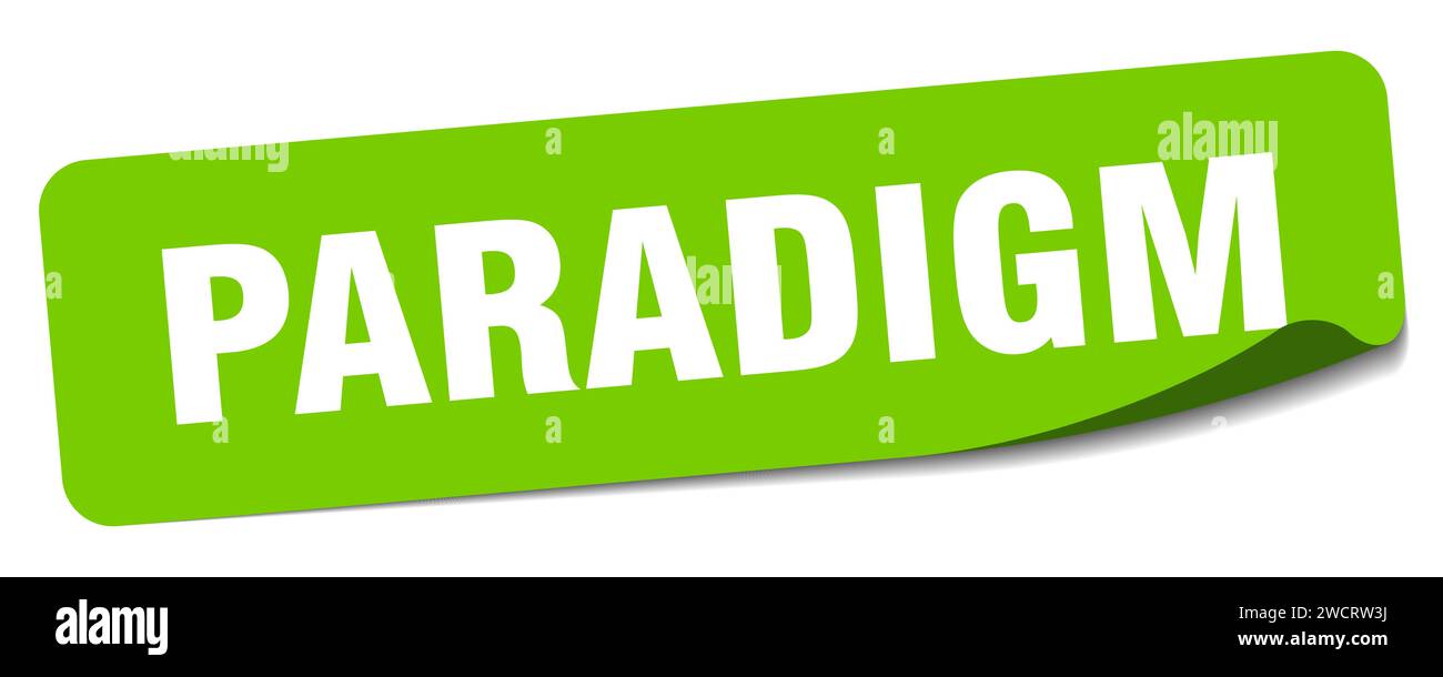 paradigm sticker. paradigm rectangular label isolated on white ...