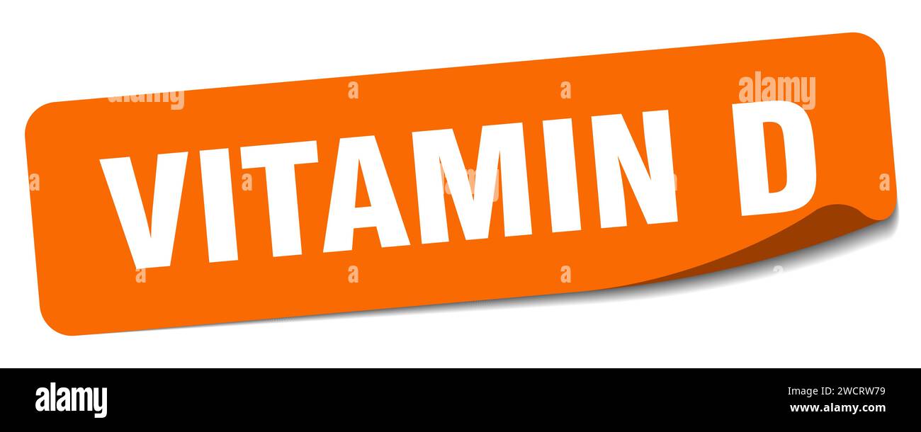 vitamin d sticker. vitamin d rectangular label isolated on white ...