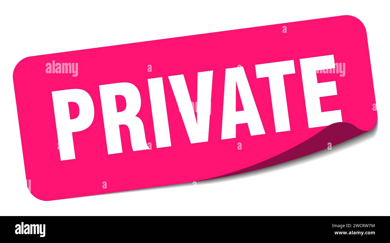 private sticker. private rectangular label isolated on white background ...