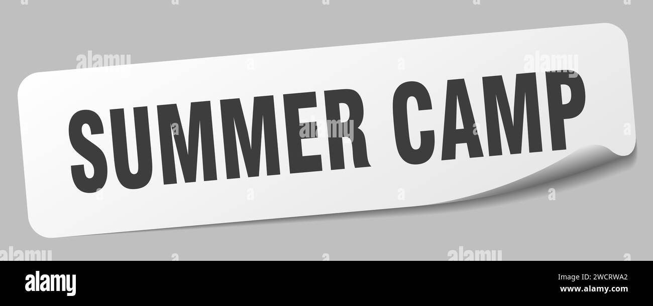 summer camp sticker. summer camp rectangular label isolated on white ...