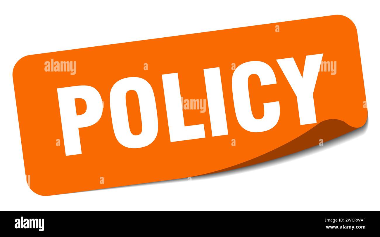 policy sticker. policy rectangular label isolated on white background ...