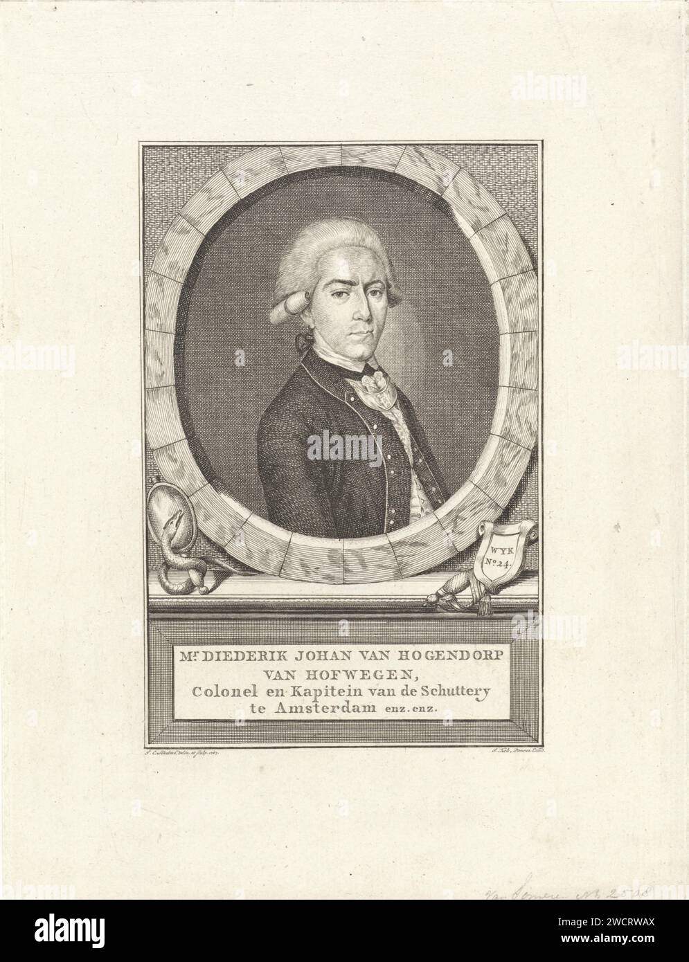 Portrait of Diederik Johan van Hogendorp van Hofwegen, Johan ...