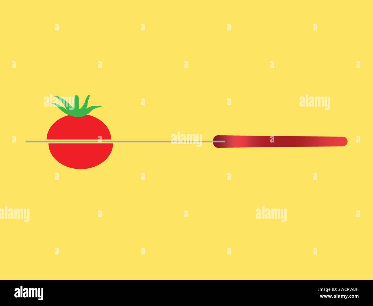 Knife cutting tomato fresh Stock Vector Images - Alamy