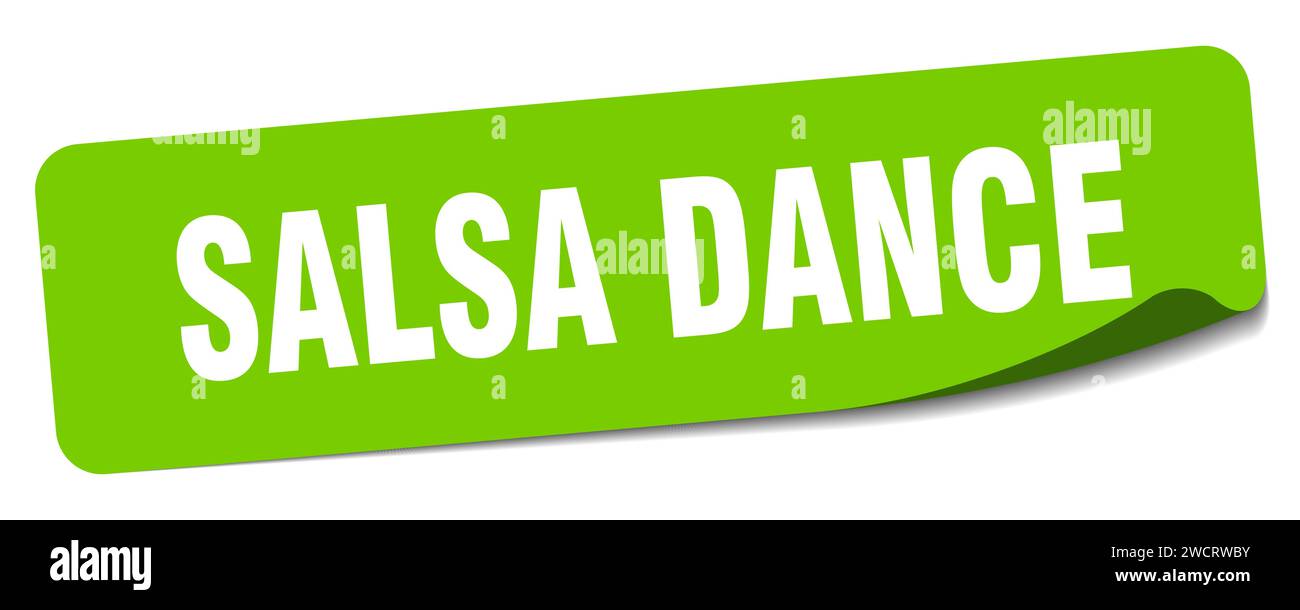 salsa dance sticker. salsa dance rectangular label isolated on white ...