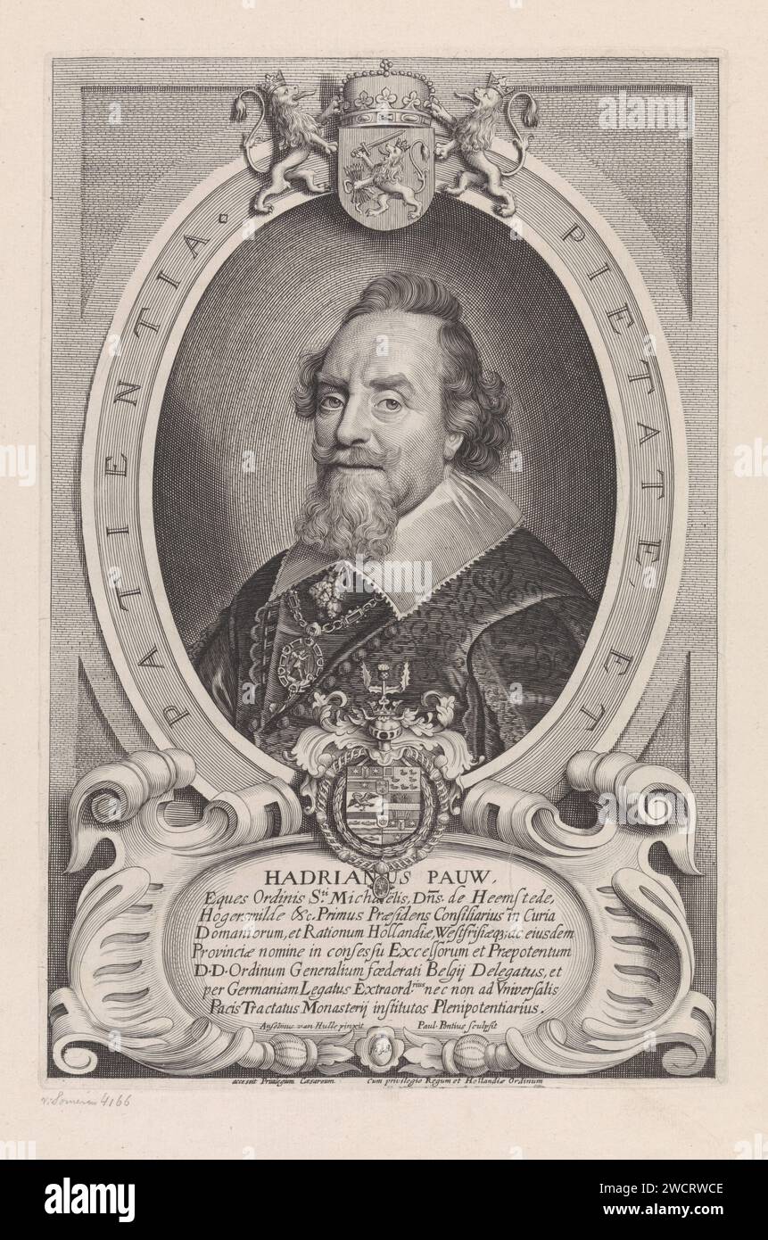 Portrait of Adriaen Pauw, Paulus Pontius, After Anselm van Hulle, 1697 ...