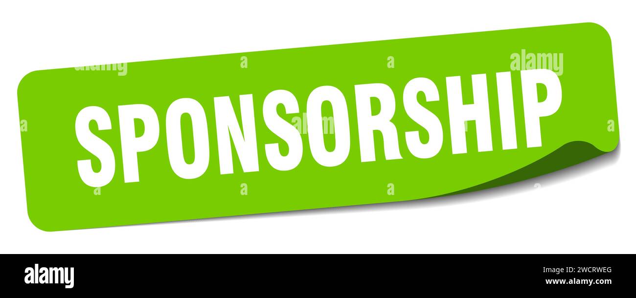 sponsorship sticker. sponsorship rectangular label isolated on white ...