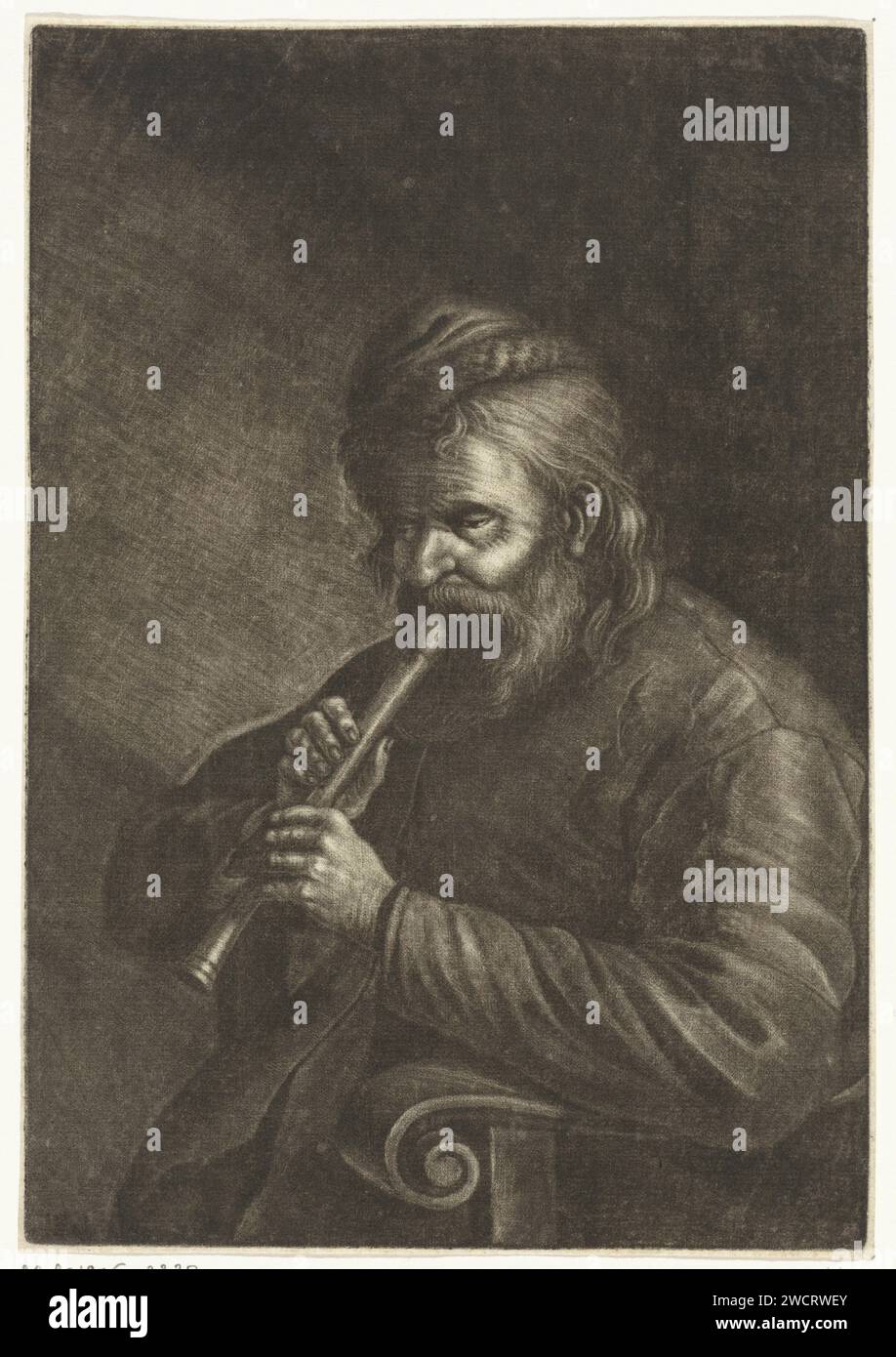 Playing man, Nicolaes van Haeften, 1673 - 1715 print Antwerp paper ...