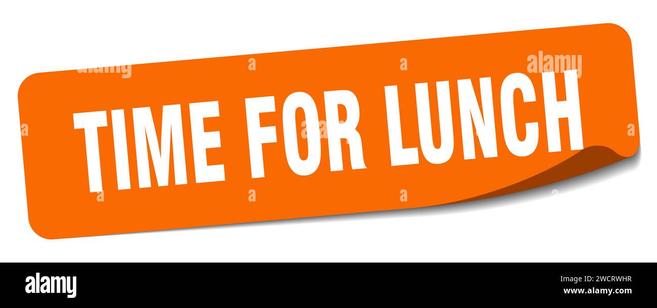 time for lunch sticker. time for lunch rectangular label isolated on ...