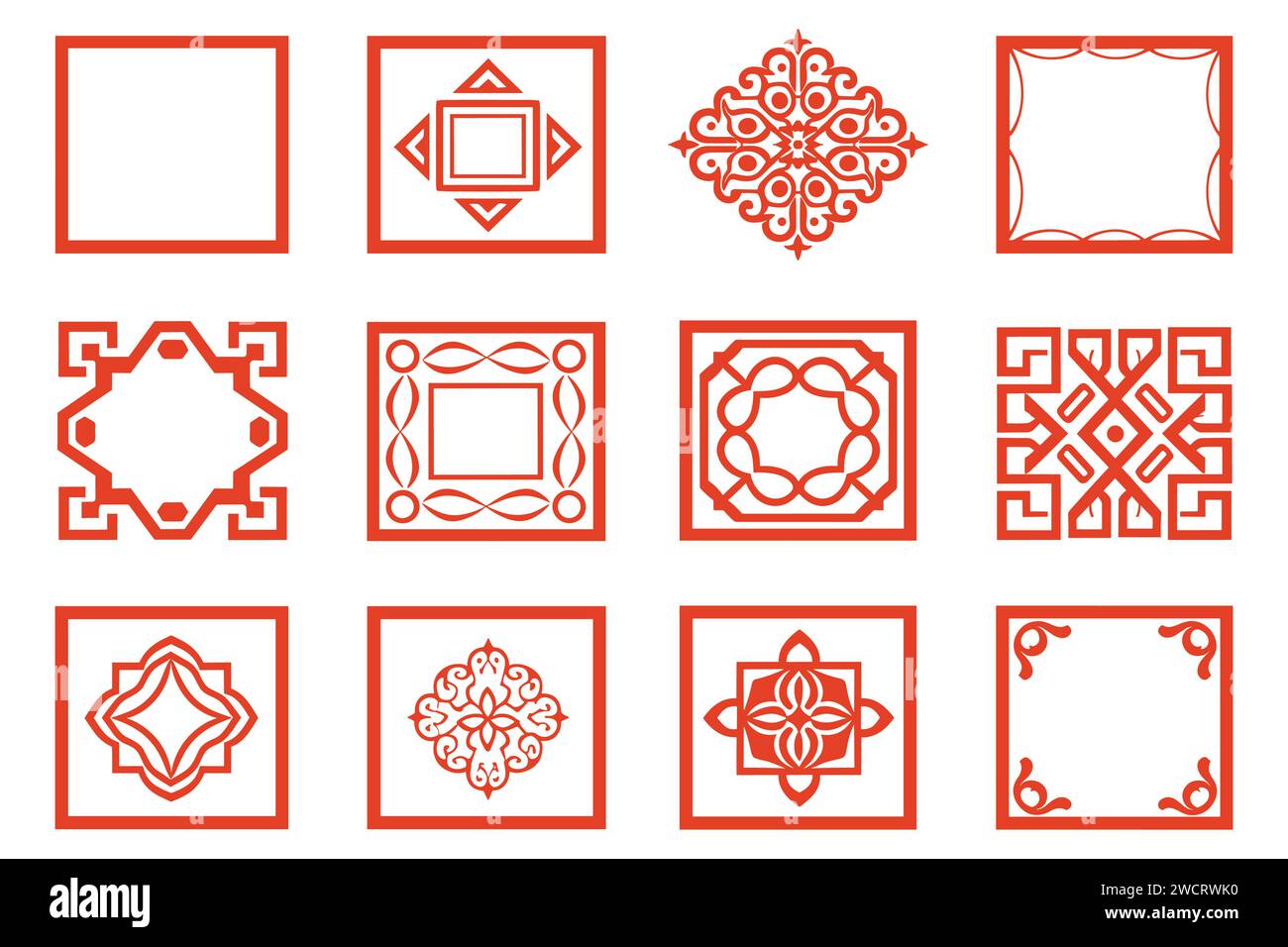 Chinese style message frame in vintage style isolated on background ...