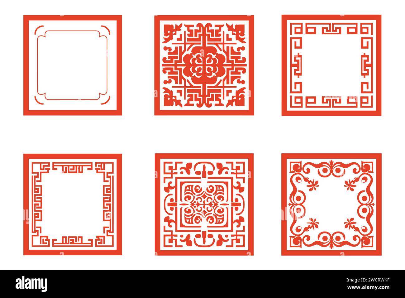 Chinese style message frame in vintage style isolated on background ...