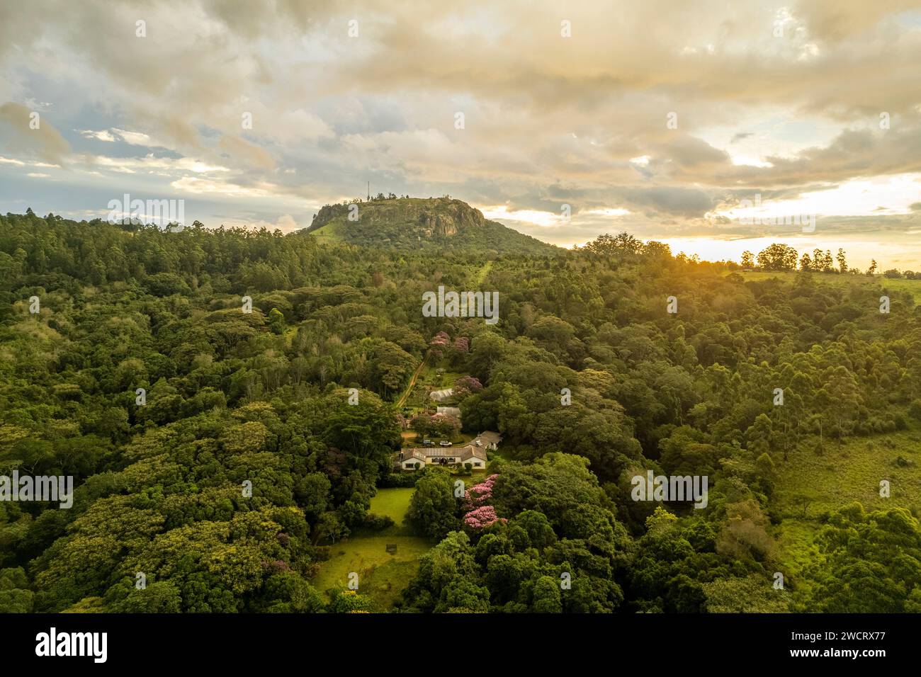 An aerial view of the Bvumba mountains in Zimbabwe's Eastern highlands ...
