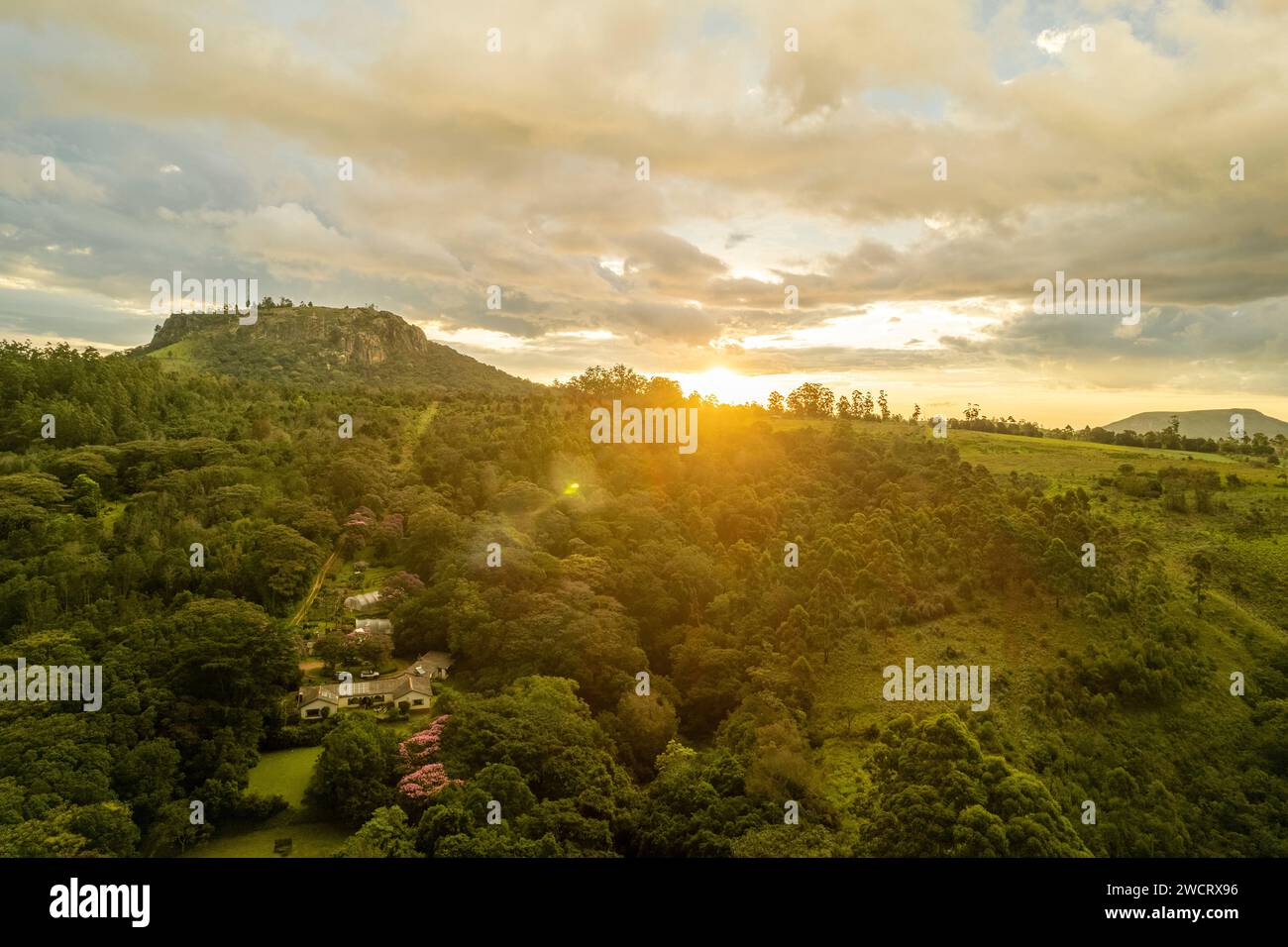 An aerial view of the Bvumba mountains in Zimbabwe's Eastern highlands ...