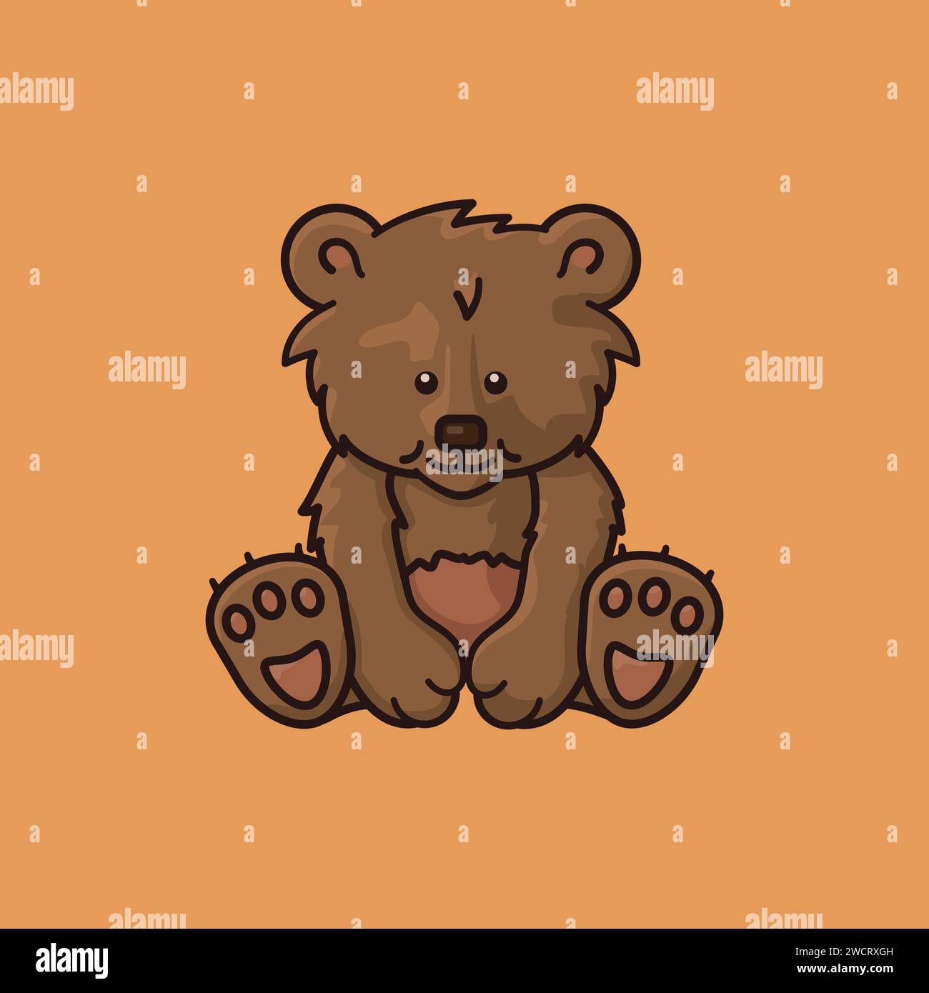 Baby bear cartoon character vector illustration for World Bear Day on ...