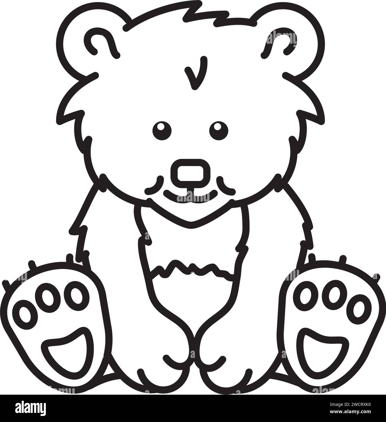 Cartoon Illustration Cute Grizzly Bear Stock Vector Images Alamy