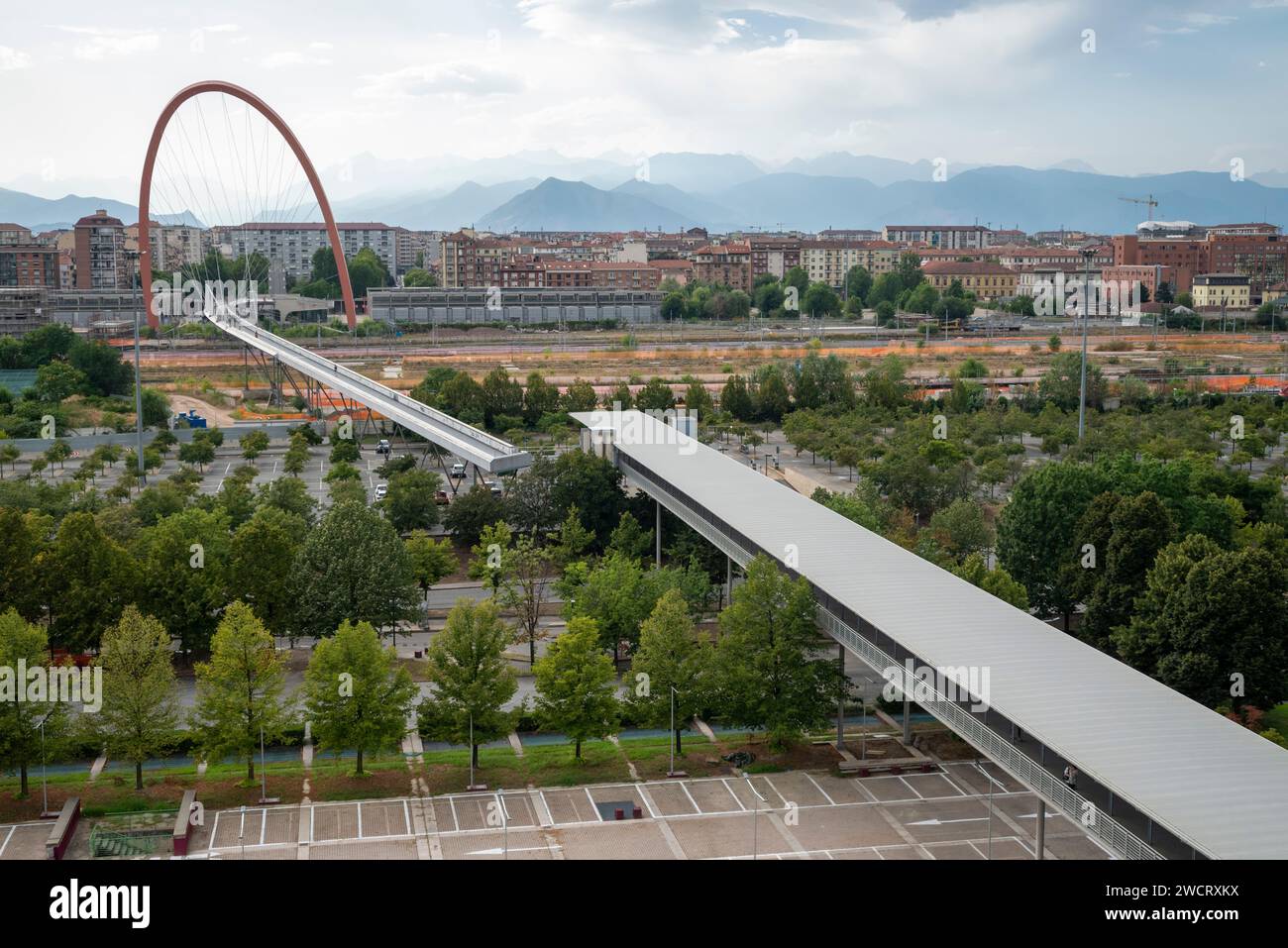 Lingotto, Turin, Italy. Turin city skyline. Panorama taken from above ...