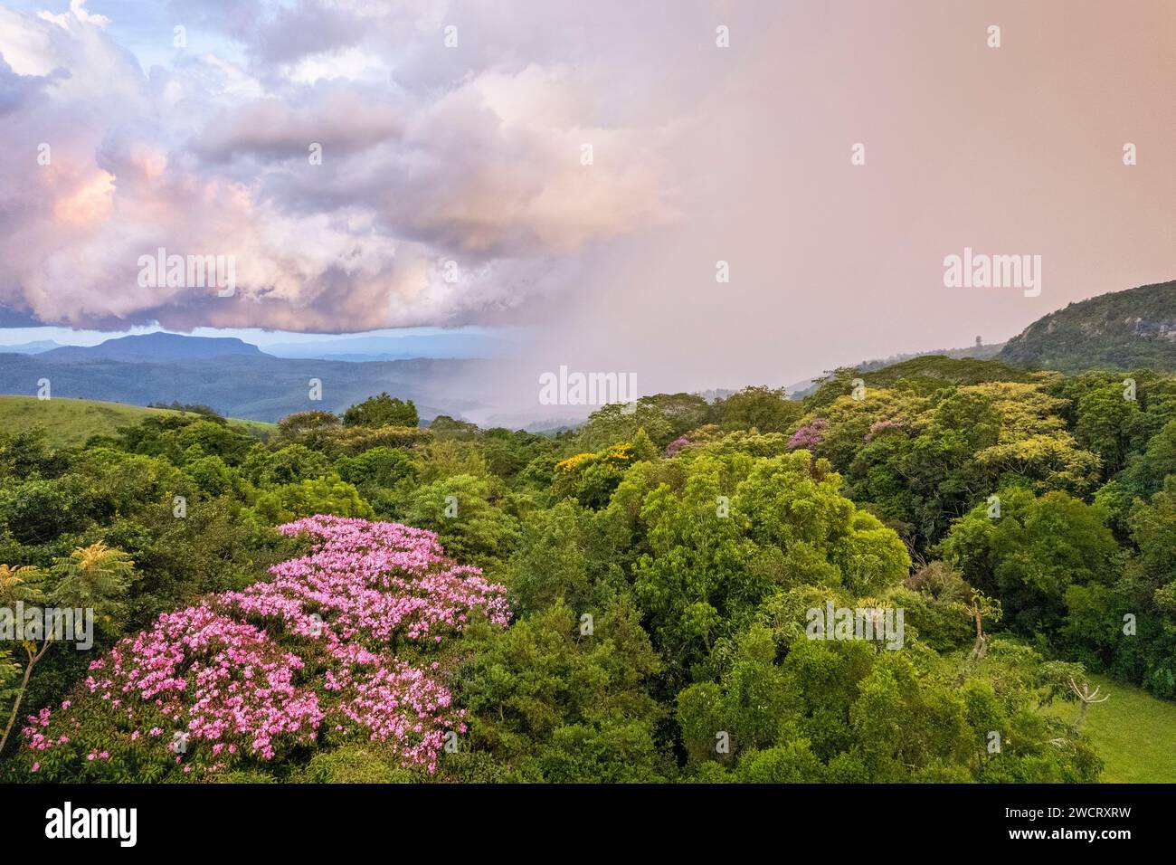 An aerial view of the Bvumba mountains in Zimbabwe's Eastern highlands ...